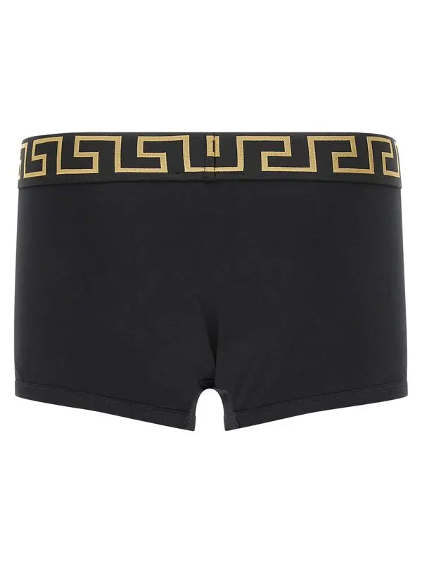 Versace 2-pack Boxer Trunk 'greca' Pattern - Black
