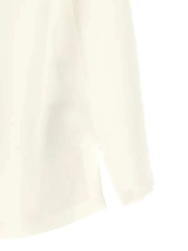 Max Mara Silk Crepe De Chine Blouse With Embroidered Monogram - White