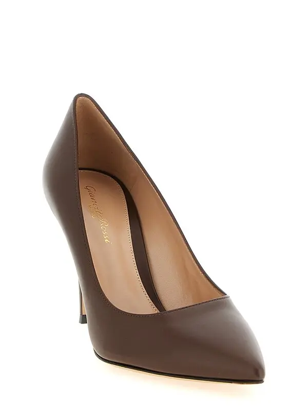 GIANVITO ROSSI Calfskin Leather Stiletto Pumps - Brown