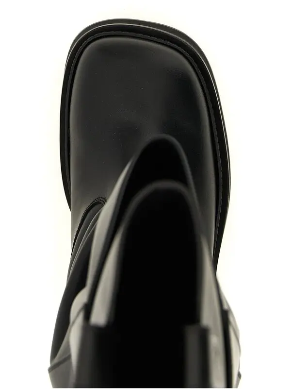 Attico Calf Leather Double-leg Boots - Black