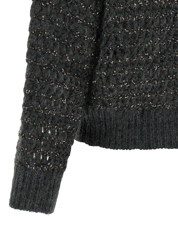 Brunello Cucinelli Dazzling Braids" Sweater