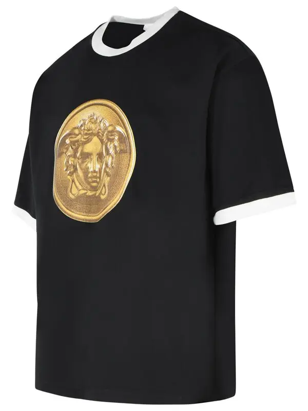 Versace Medusa' Cotton T-shirt - Black