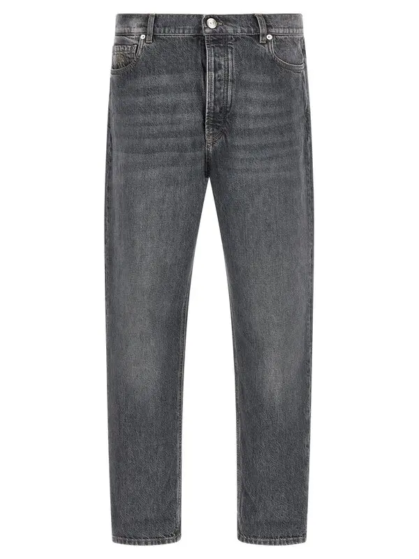 Brunello Cucinelli Greyscale Straight Leg Jeans - Gray