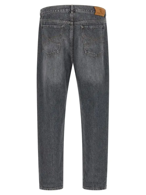 Brunello Cucinelli Greyscale Straight Leg Jeans - Gray