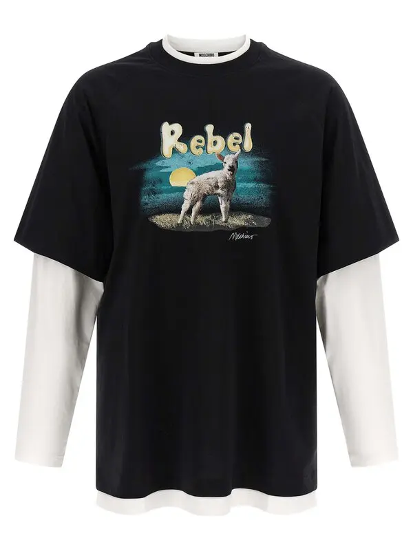 Moschino Double Layer 'rebel' T-shirt - Multicolor