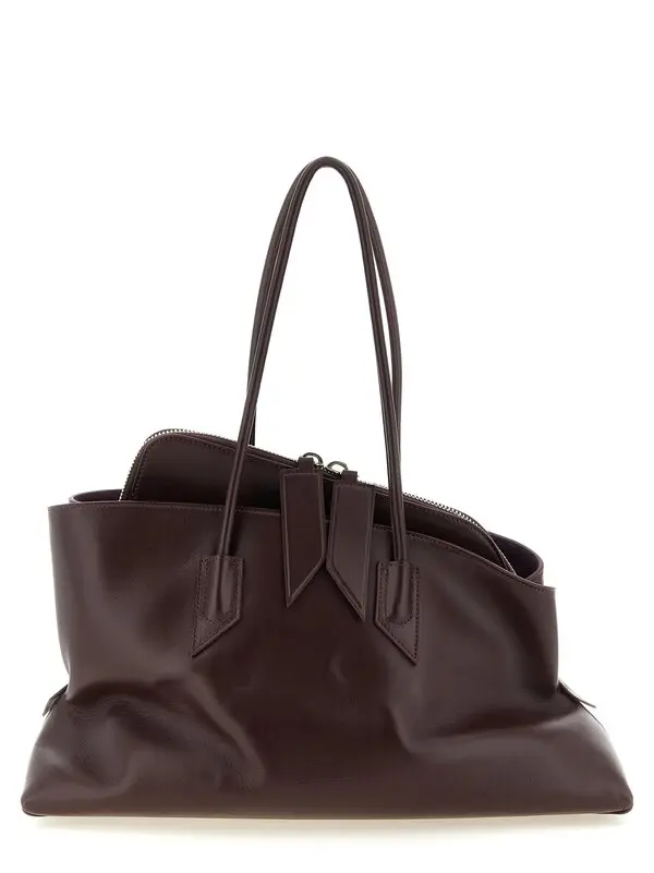 Attico La Passeggiata Medium" Smooth Calf Leather Shoulder Bag - Purple