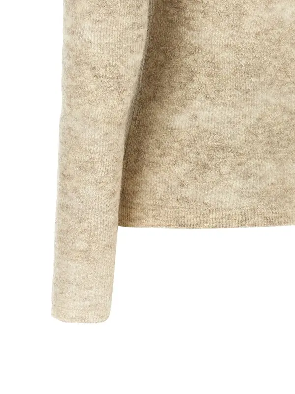 Brunello Cucinelli Flower Lace" Silk And Alpaca Blend Sweater - Cream