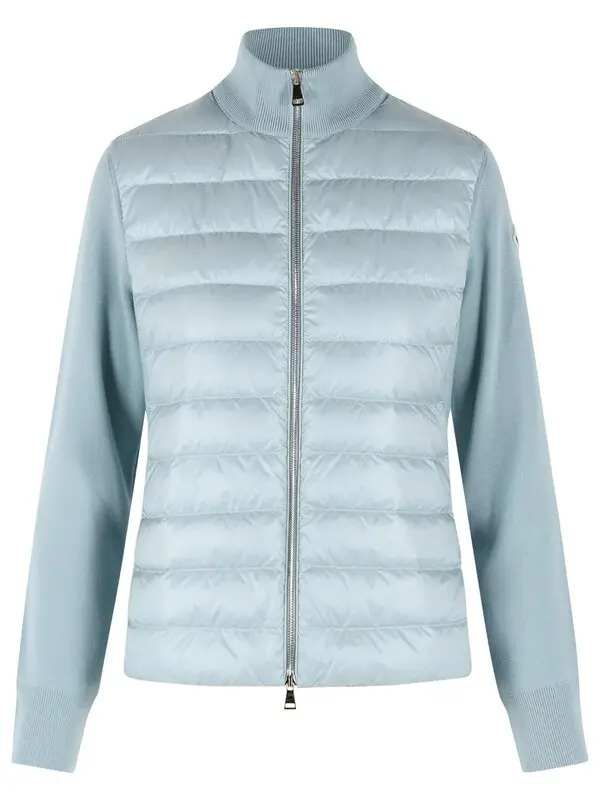 Moncler Padded Virgin Wool Cardigan With Light Zip