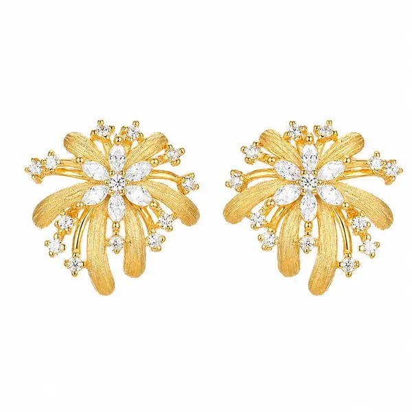 ORMIRO Starburst Celebration Earrings In Vermeil - Gold