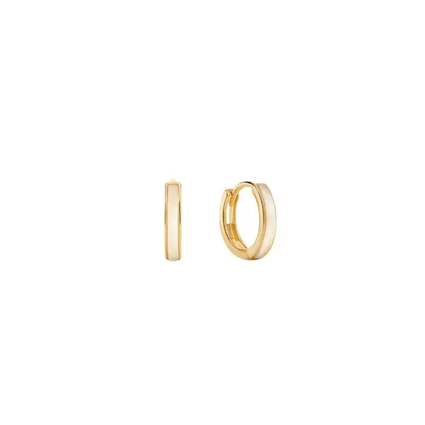 VANCHI Mother Of Pearl Huggies Earrings - Gold