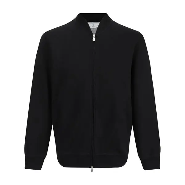 Brunello Cucinelli Cotton Zip-up Sweatshirt With Ribbed Details