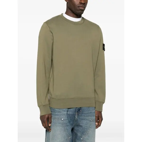 Stone Island Crew Neck Sweatshirt With Logo Patch