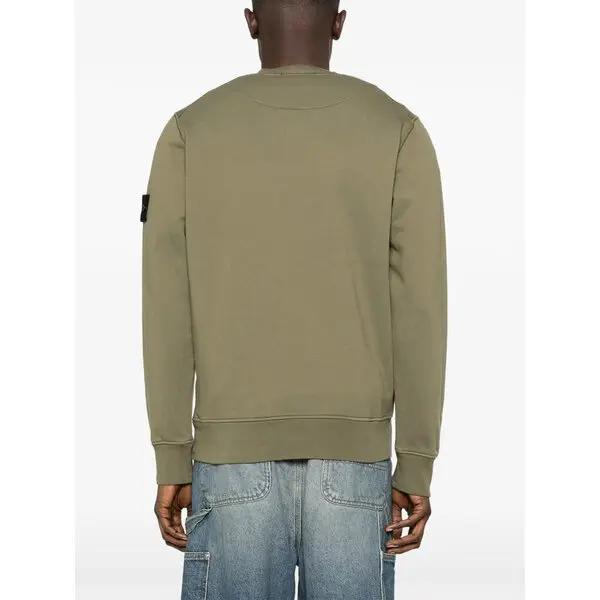 Stone Island Crew Neck Sweatshirt With Logo Patch