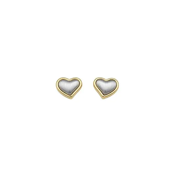 UCHI & SOTO Gold Plated And Silver Plated Mixed Metal Heart Stud Earrings