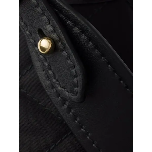 Prada Quilted Re-nylon And Leather Shoulder Bag With Fringe Detail - Black
