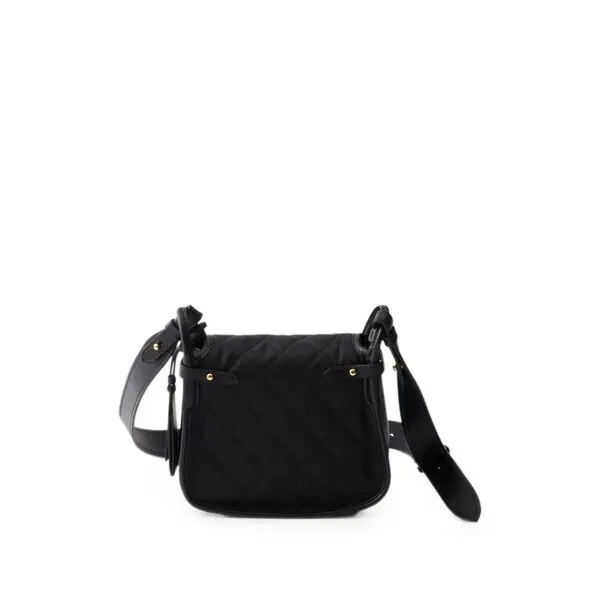 Prada Quilted Re-nylon And Leather Shoulder Bag With Fringe Detail - Black