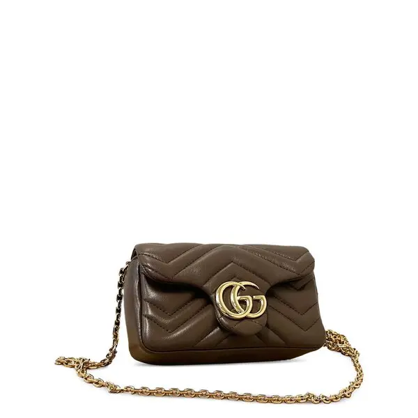 Gucci Matelassé Shoulder Bag - Brown