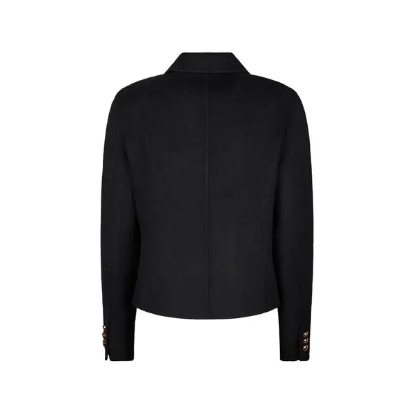 Max Mara Cropped Jacket With Gold-tone Hardware - Black