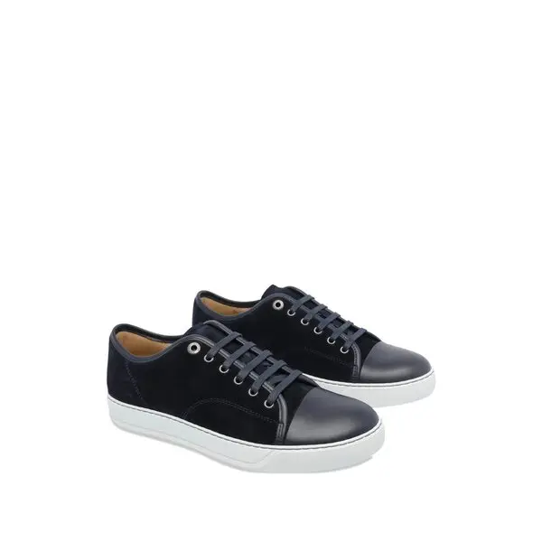 LANVIN Suede And Leather Low-top Sneakers - Blue