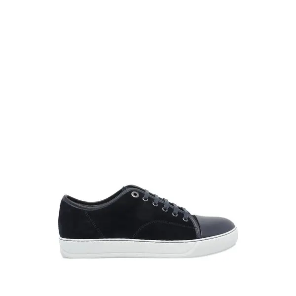 LANVIN Suede And Leather Low-top Sneakers - Blue