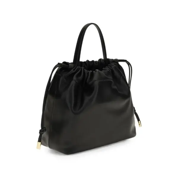 Chloé Leather Drawstring Shoulder Bag - Black