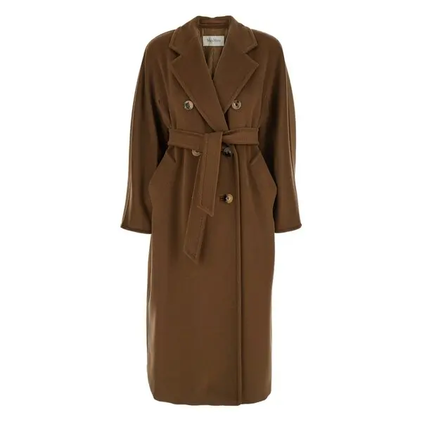 Max Mara Double Breasted Wool-cashmere Blend Coat - Brown