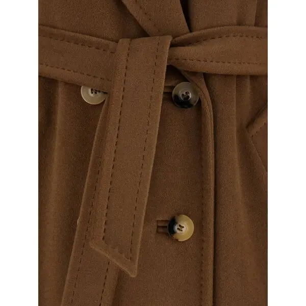 Max Mara Double Breasted Wool-cashmere Blend Coat - Brown