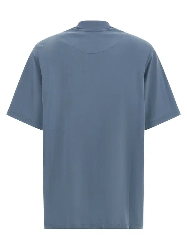 Attico Mock Neck T-shirt With Embroidered Logo
