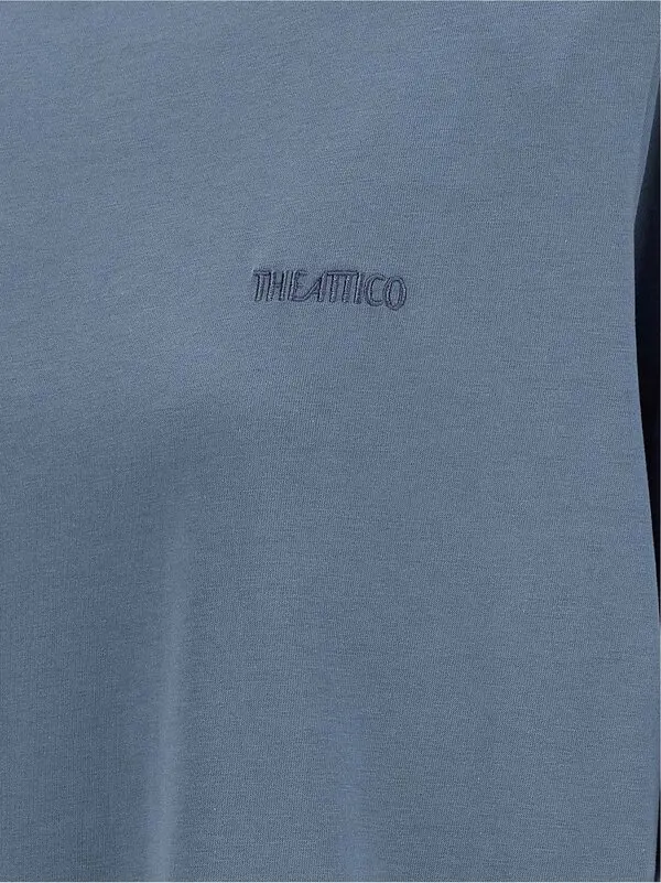 Attico Mock Neck T-shirt With Embroidered Logo