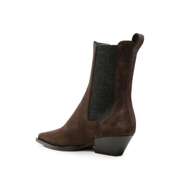 Brunello Cucinelli Suede Chelsea Boots - Brown