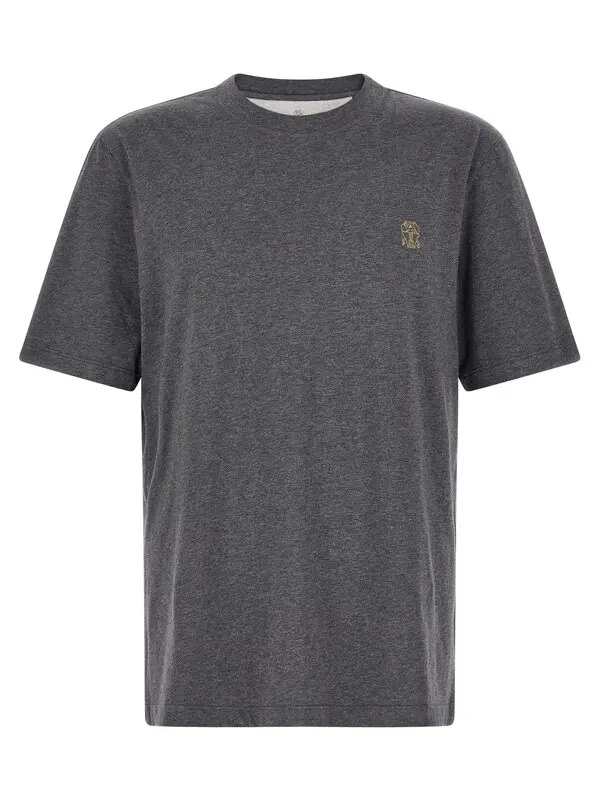 Brunello Cucinelli Stemma Solomeo' T-shirt - Gray
