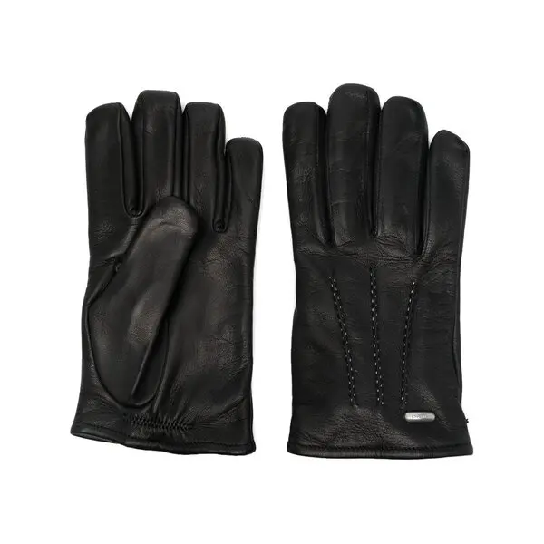 Our Legacy Sheepskin Gloves With Logo Plaque - Black