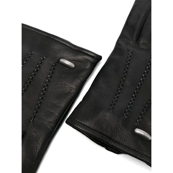 Our Legacy Sheepskin Gloves With Logo Plaque - Black