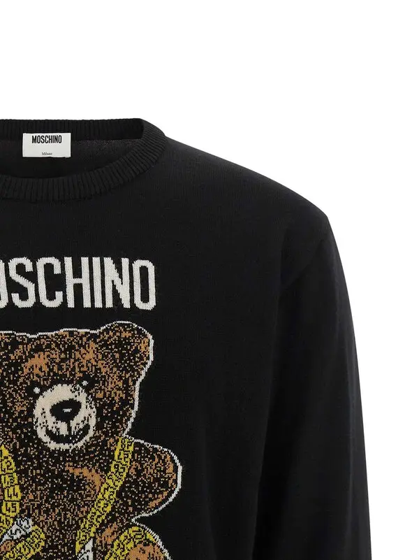 Moschino Teddy Bear Inlay Virgin Wool Sweater