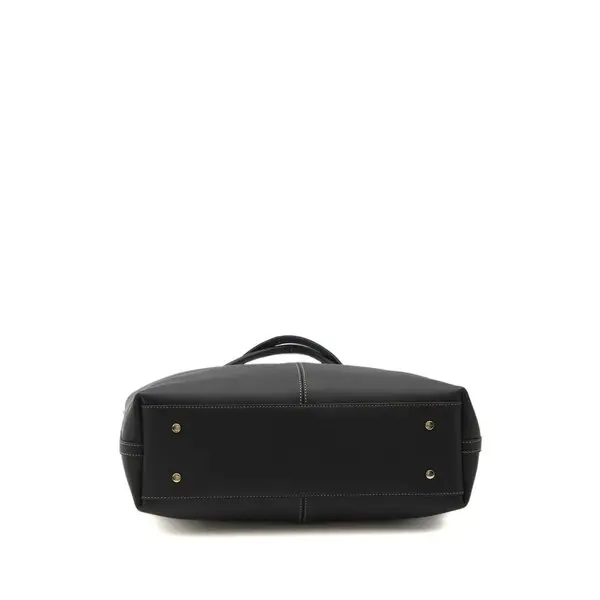 TOD'S Calfskin Tote Bag With Metal Feet - Black