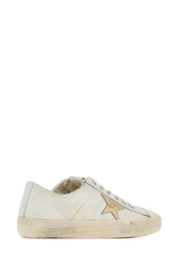 GOLDEN GOOSE White Leather V-star 2 Sneakers