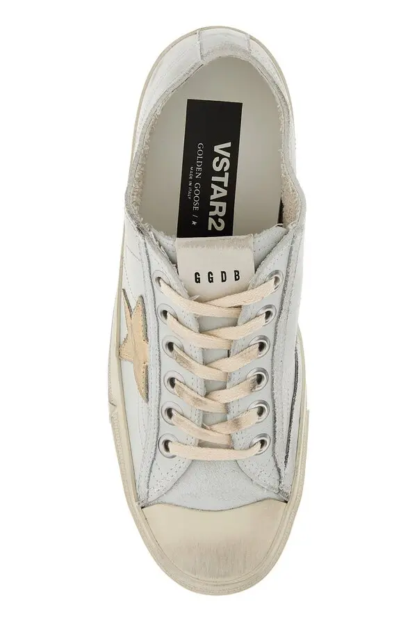 GOLDEN GOOSE White Leather V-star 2 Sneakers