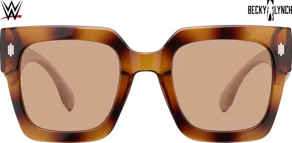 Zenni Oversized Square Sunglasses With Plastic Full Rim Frame - Tortoiseshell
