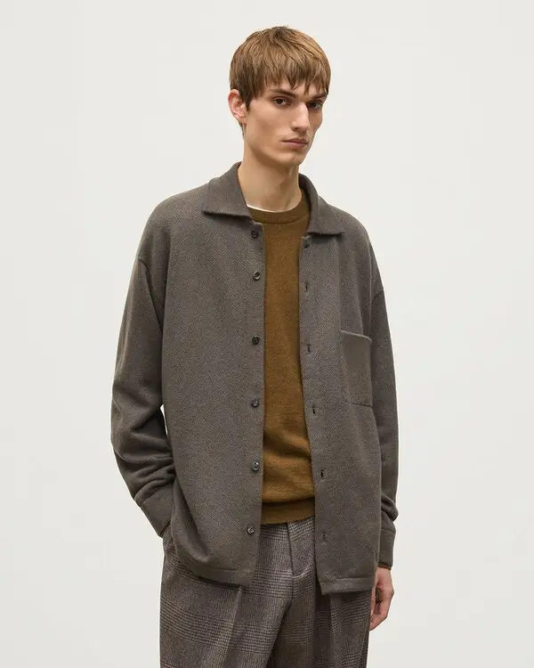 Johnstons Of Elgin Tweel Grey & Cahmere Hirt