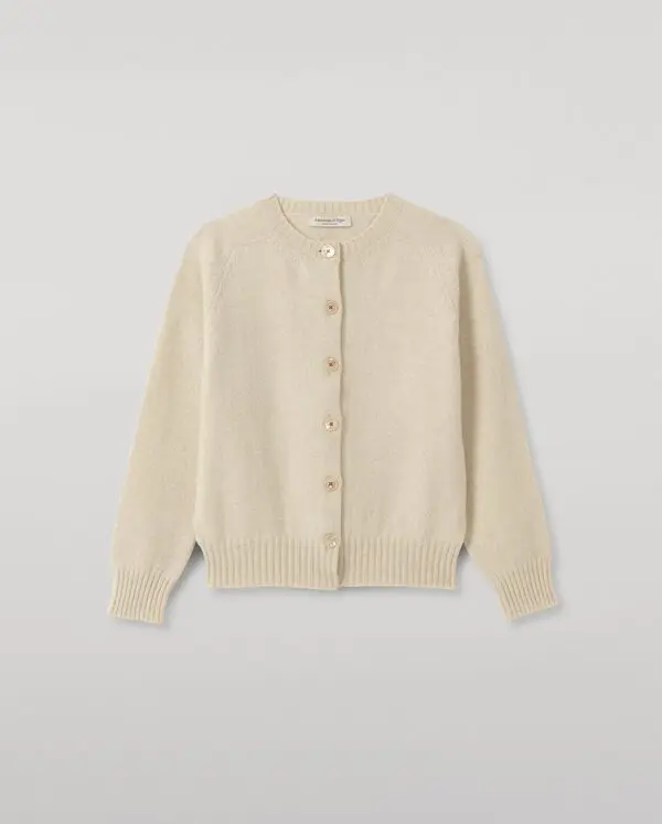Johnstons Of Elgin Blyth Lambswool Cardigan - Natural