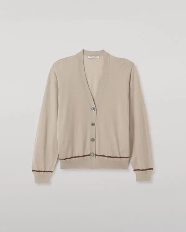 Johnstons Of Elgin Effie Superfine Cashmere V-neck Cardigan - Cream