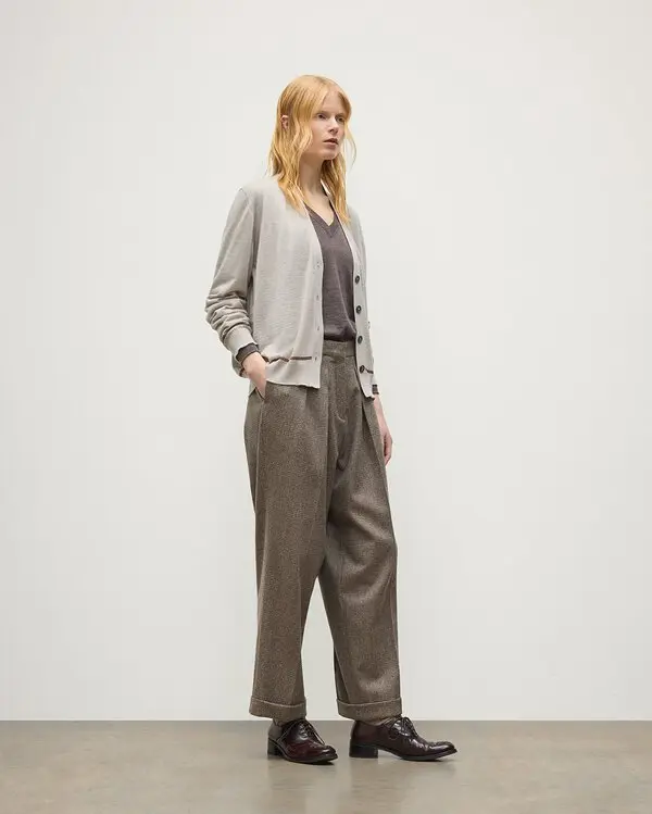 Johnstons Of Elgin Effie Superfine Cashmere V-neck Cardigan - Cream