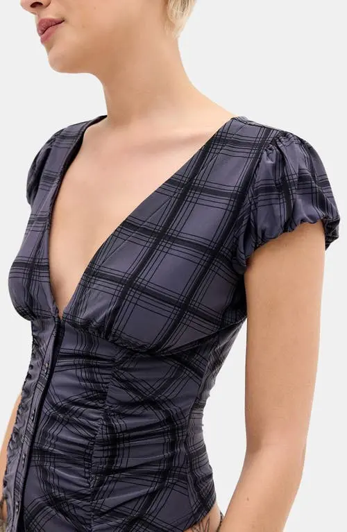 BDG URBAN OUTFITTERS Penny Ruched Top - Blue