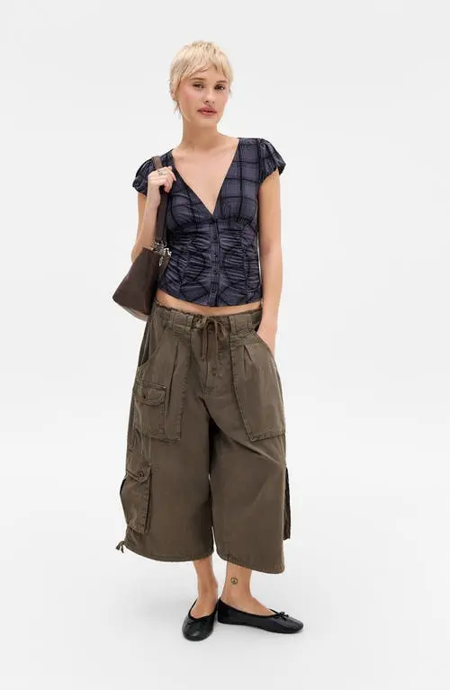 BDG URBAN OUTFITTERS Penny Ruched Top - Blue