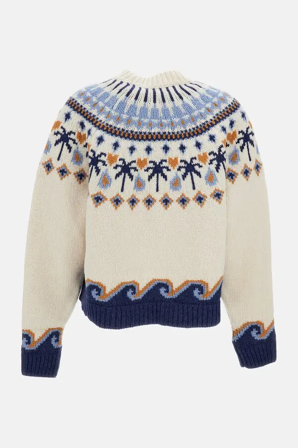 Alanui Jacquard Knit Sweater - Bianco