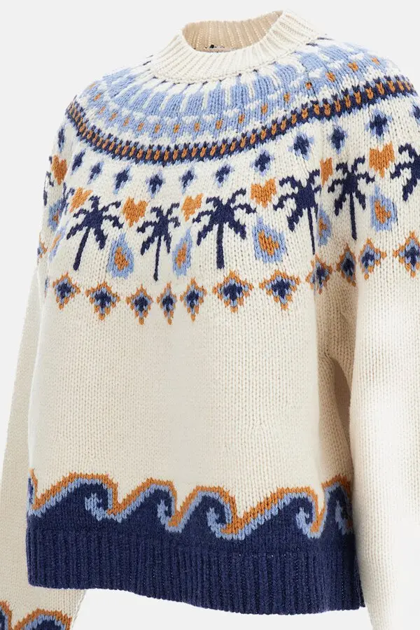 Alanui Jacquard Knit Sweater - White