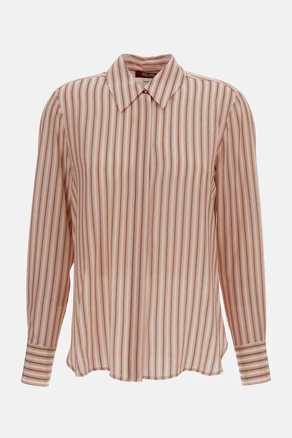 Max Mara Striped Silk Shirt - Rosa