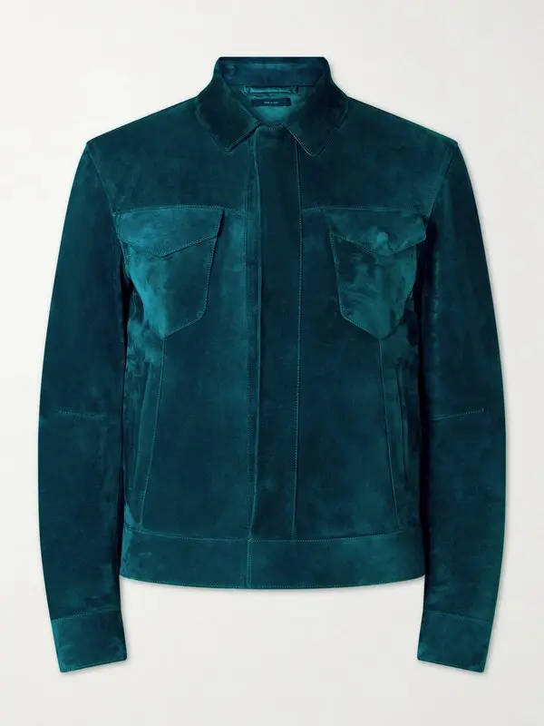 TOM FORD Slim-fit Suede Jacket - Green