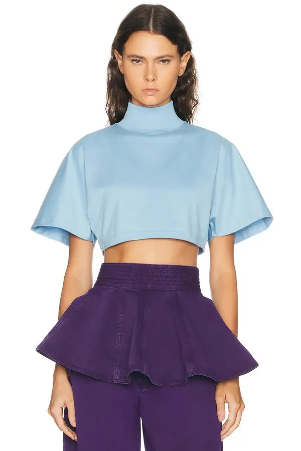 Alaïa Highneck Cropped T-shirt - Ciel