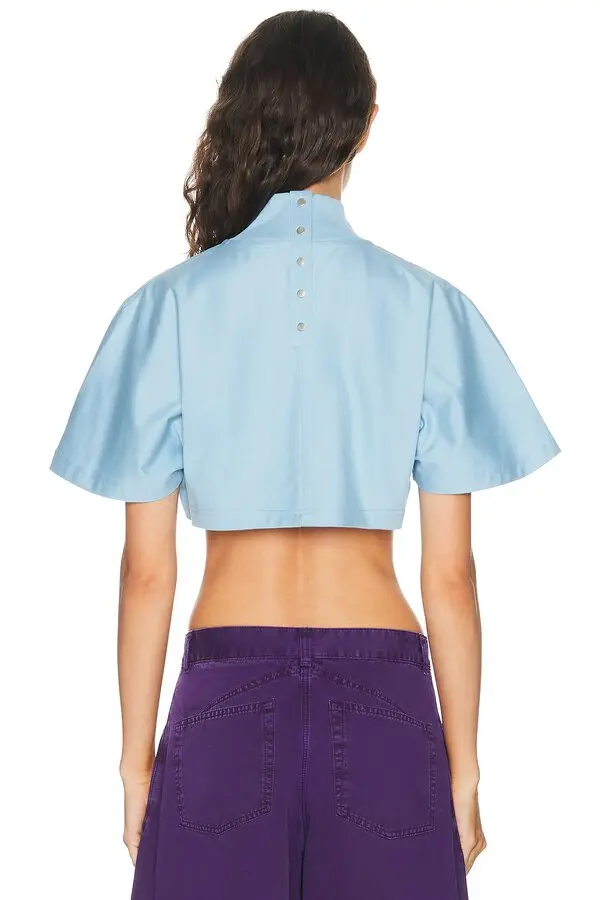Alaïa Highneck Cropped T-shirt - Ciel